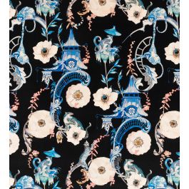 Euphoria Velvet Fabric in Cobalt by Temperley London for Romo | Jane ...