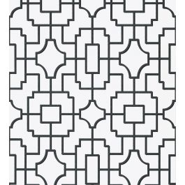 Fretwork Wallpaper in Black by Thibaut | Jane Clayton