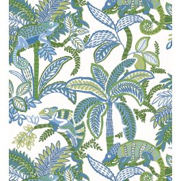 Iggy Wallpaper in Blue and Green by Thibaut | Jane Clayton