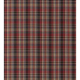 Lindisfarne Plaid Fabric in Charcoal/Red by Mulberry Home | Jane Clayton