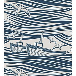 Whitby Wallpaper by Mini Moderns in Washed Denim | Jane Clayton
