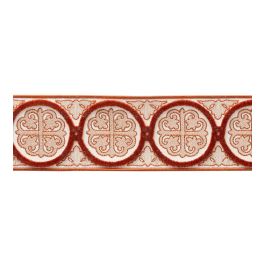 Paloma Velvet Border Trimmings in Coral by Samuel & Sons | Jane Clayton