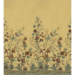 Peacock Toile Scene 2 Wallpaper mural in Sepia By John Derian for ...