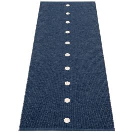 Peg Runner Rug in Dark Blue/Vanilla by Pappelina | Jane Clayton