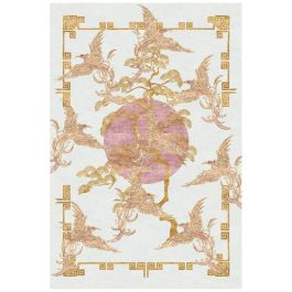 Phoenix Moon Rug in Pink/Gold by Wendy Morrison | Jane Clayton