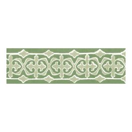 Santa Clara Tile Border Wallpaper in Green by DADO | Jane Clayton