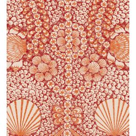 Shell Grotto Wallpaper in Red by Fermoie | Jane Clayton