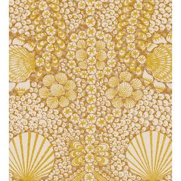 Shell Grotto Wallpaper in Yellow by Fermoie | Jane Clayton