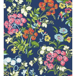 Spring Garden Wallpaper in Navy by Thibaut | Jane Clayton