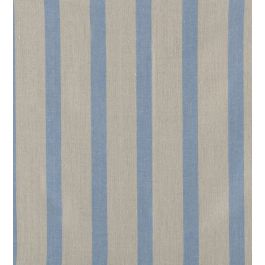 Bold Stripe Linen Fabric in Cornflower Blue / Natural by Volga Linen ...