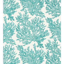 Marine Coral Wallpaper by Thibaut in Turquoise | Jane Clayton