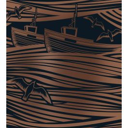 Whitby Wallpaper in Midnight & Copper by Mini Moderns | Jane Clayton
