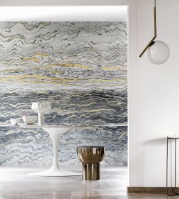 Azurite Wallpaper Mural in Blanc/Gris by Casamance | Jane Clayton