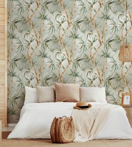 Bamboo Wallpaper in Pale Jade by Avalana | Jane Clayton