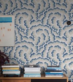 Bom Bom Wallpaper in Blue by Borastapeter | Jane Clayton