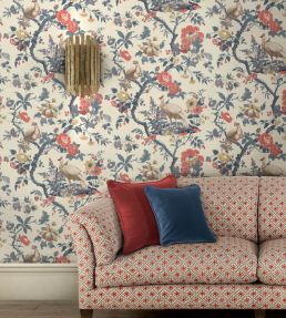 Broughton Rose Wallpaper in Aqua by GP & J Baker | Jane Clayton