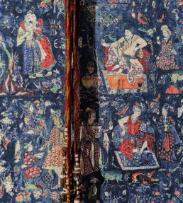 Carnival of Maghreb Wallpaper in Indigo/Red by MINDTHEGAP | Jane Clayton