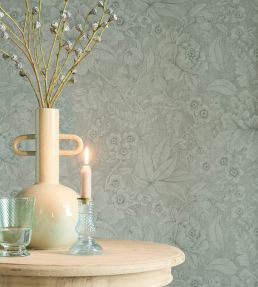 Casa De Fiore Wallpaper in Light Green by Eijffinger | Jane Clayton