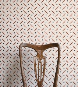 Chintamani Trellis Wallpaper in Brown and Navy Blue by Ottoline | Jane ...
