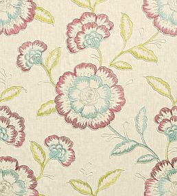 Richmond Fabric by Clarke & Clarke in Raspberry/Duckegg | Jane Clayton
