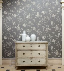 Swedish Tree Wallpaper by Colefax and Fowler in Yellow | Jane Clayton