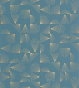 Contour Wallpaper in Bleu Petrole Or by Caselio | Jane Clayton