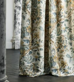 Coromandel Print Fabric in Stockholm Blue by Zoffany | Jane Clayton