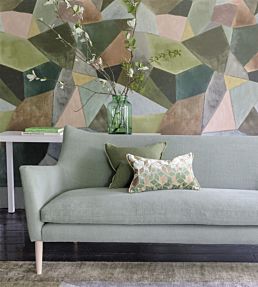 Geo Moderne Wallpaper Mural by Designers Guild in Jade | Jane Clayton
