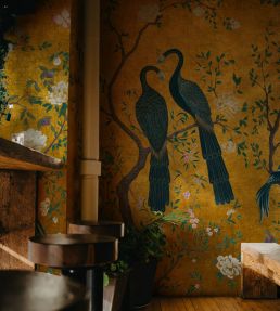 Edo Wallpaper mural in Gold by Coordonne | Jane Clayton