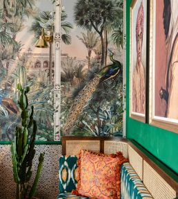 Erfoud Wallpaper mural in Taupe/Green by MINDTHEGAP | Jane Clayton