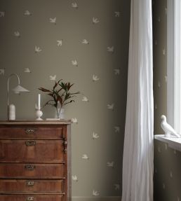 Frida Wallpaper in Olive Green by Sandberg | Jane Clayton
