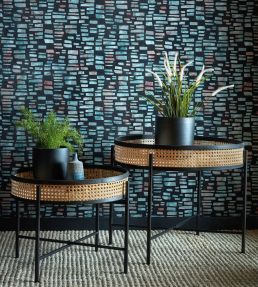 Fusion Flock Wallpaper in Mineral by 1838 Wallcoverings | Jane Clayton