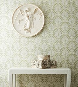 Ryecote Damask Wallpaper by GP & J Baker in Ivory/Linen | Jane Clayton