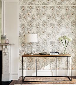 Orlena Wallpaper by Harlequin in Rosegold/Pearl | Jane Clayton