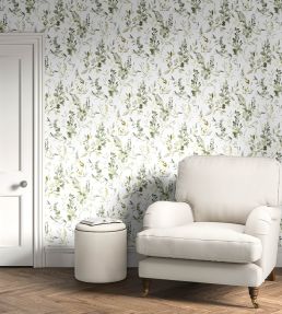 Harumi Wallpaper in Eucalyptus by The Pure Edit | Jane Clayton