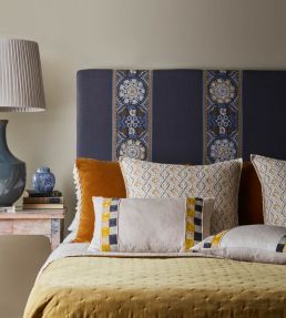 Hatchett Silk Ready Made Cushions in Grey/Gold by James Hare | Jane Clayton