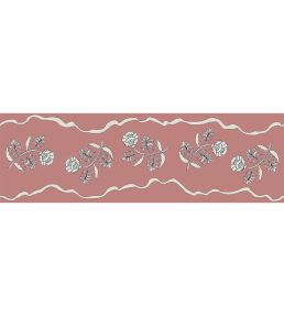 Jaipur Border 8cm Wallpaper in Raspberry by Parker & Jules | Jane Clayton