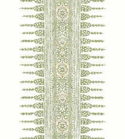 Javanese Stripe Wallpaper in Green/White by Anna French | Jane Clayton