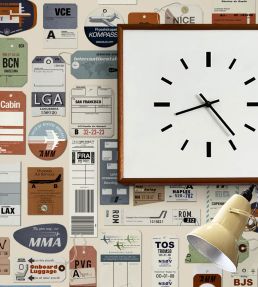 Jet Set Wallpaper in Stone by Mini Moderns | Jane Clayton