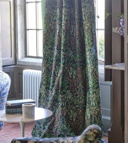 Karakusa Velvet Fabric in Midnight by Designers Guild | Jane Clayton