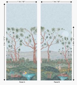 Lantern Parade Wallpaper mural in Midsummer by Andrew Martin | Jane Clayton