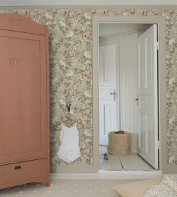 Magic Forest Wallpaper in Rose by Borastapeter | Jane Clayton