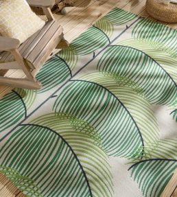 Manila Leaf Rug in Botanical Green by Sanderson | Jane Clayton