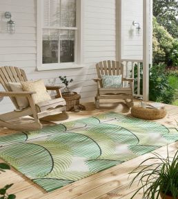 Manila Leaf Rug in Botanical Green by Sanderson | Jane Clayton