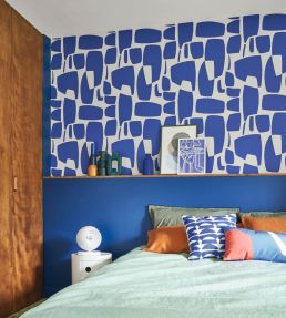Module Wallpaper in Bleu Indigo by Casadeco | Jane Clayton