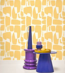 Module Wallpaper in Jaune Lemon by Casadeco | Jane Clayton