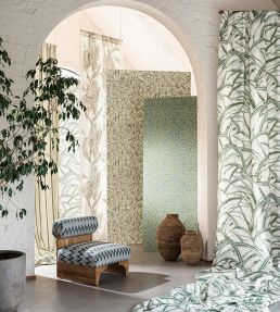 Hansha Wallpaper in Paprika/Teal by Harlequin | Jane Clayton