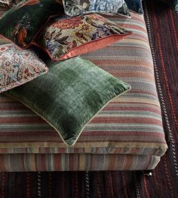 Rustic Stripe Fabric by Mulberry Home in Spice | Jane Clayton