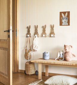 My Little World Rayure Wallpaper in Beige Camel by Casadeco | Jane Clayton