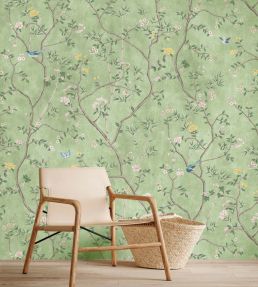Chinoiserie Onism Wallpaper mural in Apple Green by Woodchip & Magnolia ...